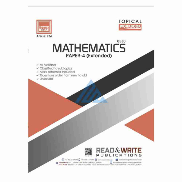 IGCSE Mathematics Paper 4 Topical Unsolved – Read & Write – studyexpress